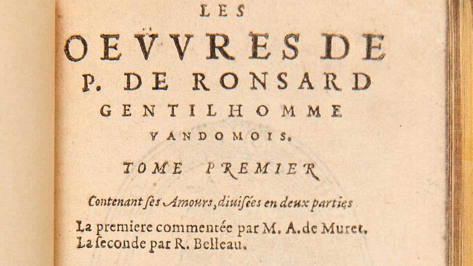 Bibliothèque Jean Bourdel : Ronsard... | Gazette Drouot
